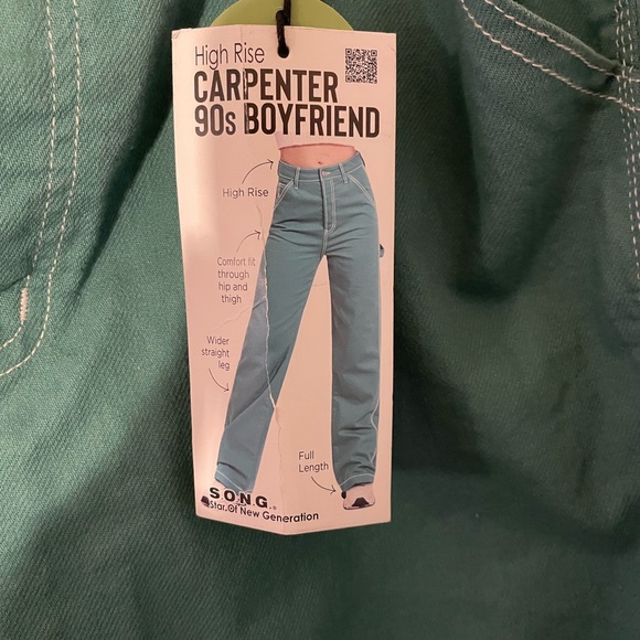 S.O.N.G. | Pants & Jumpsuits | Green High Rise Carpenters 9s Boyfriend ...